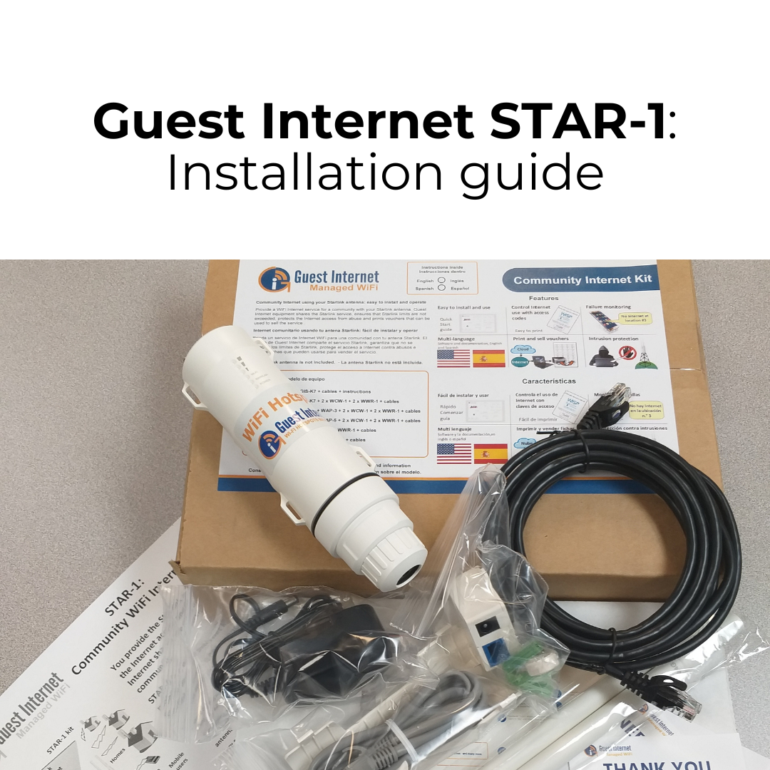 Guest Internet STAR-1 kit: Installation guide - How to provide a commu